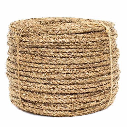 Twisted Manila Hemp Rope (3/8 Inch x 100 Feet) - Thick Heavy-Duty Rope ...