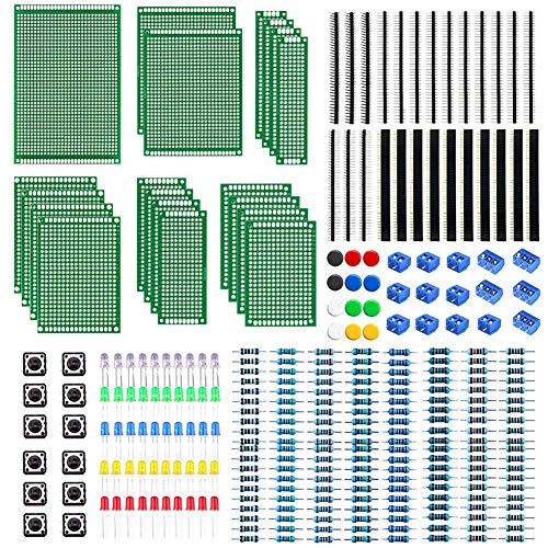 WayinTop PCB Board Kit, Double Sided Prototype Boards 6 Sizes 40 Pin 2 ...