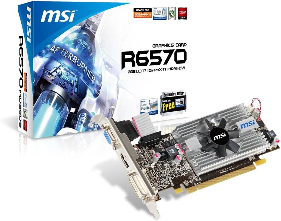 MSI V250 032r ATI Radeon HD 6570 Graphics Card (PCI-E, 2GB, DDR3 ...