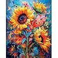 Amazon.com: XJHiveMian Sunflower Cross-Stitch Stamped Kits, Vivid ...