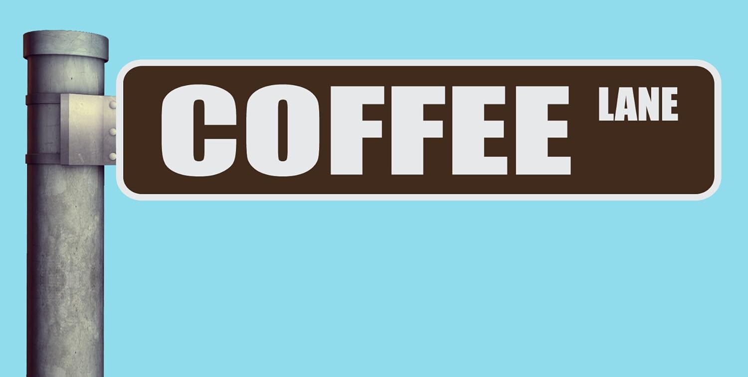 Amazon.com : COFFEE LANE STREET SIGN HEAVY DUTY ALUMINUM ROAD SIGN 17 ...