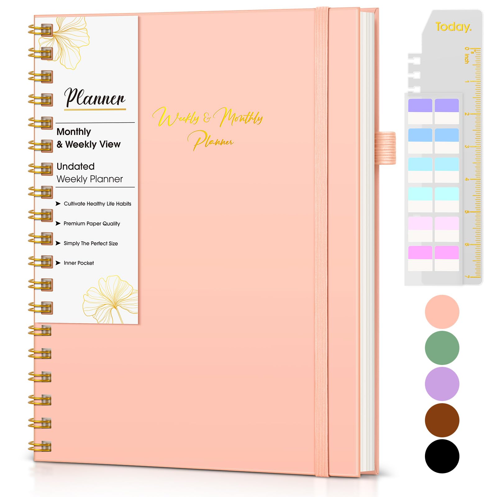Undated Weekly and Monthly Planner, B5 Large Weekly To Do List Notebook with Goal & Habit ...