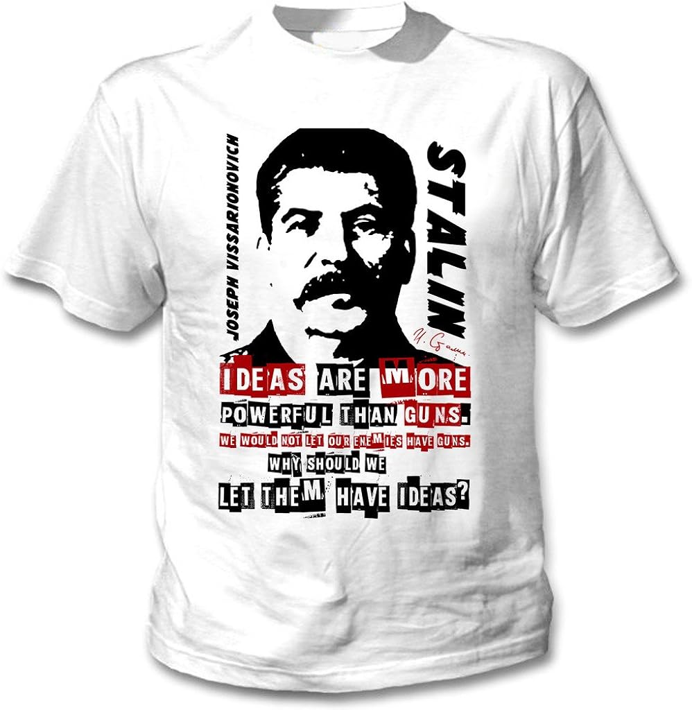 teesquare1st Men's Joseph Stalin Ideas Quote White T-Shirt : Amazon.co ...