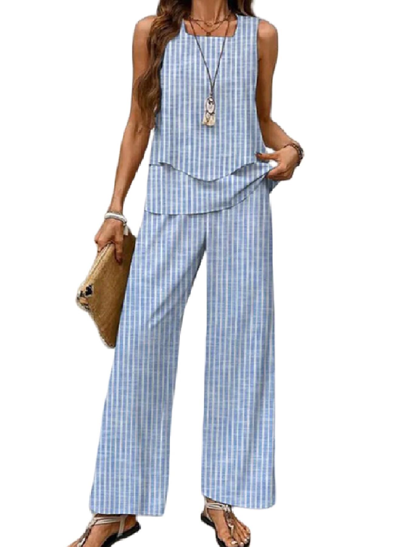 FLORENCE IISA 2 Piece Sets for Women 2025 Summer Outfits Print Wide Leg ...