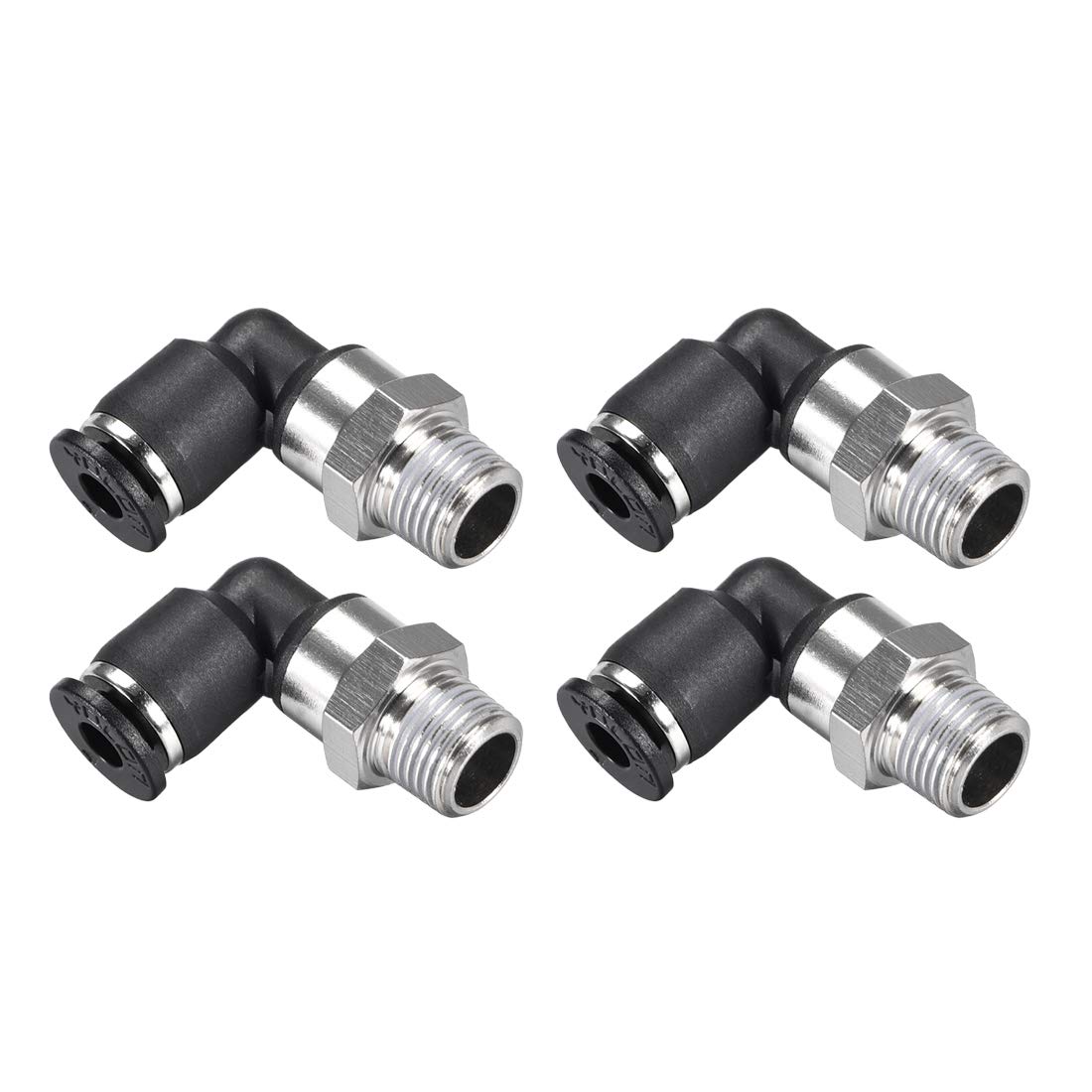 uxcell Push to Connect Tube Fitting Male Elbow 8mm Tube OD X 1/4 NPT Thread Pneumatic Air Push ...