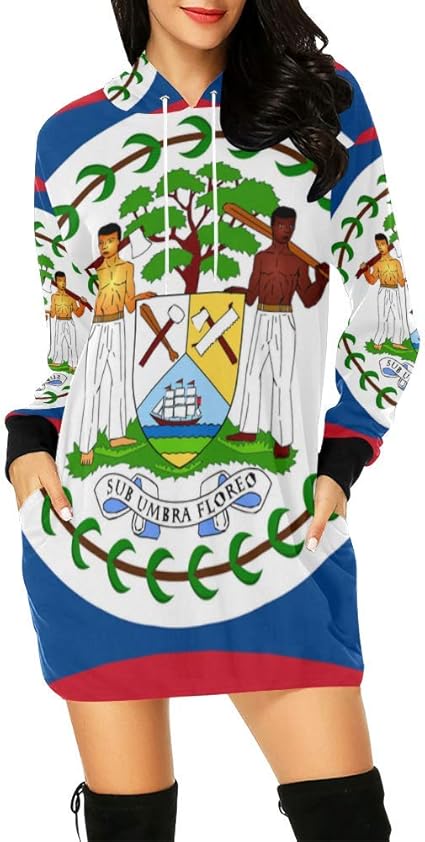 Lumos3DPrint Belize Flag Women's Hoodie Mini Dress at Amazon Women’s ...