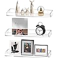 Amazon.com: Clear Acrylic Shelves for Wall Storage, 3PCS 15" Floating ...