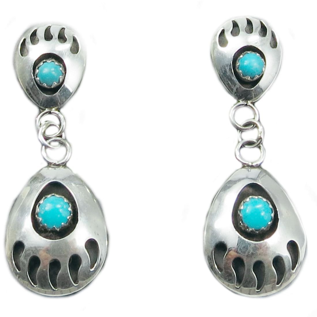 Indianerschmuck Ohrstecker 925 Sterling Silber Bärentatzen, Gr. L ...