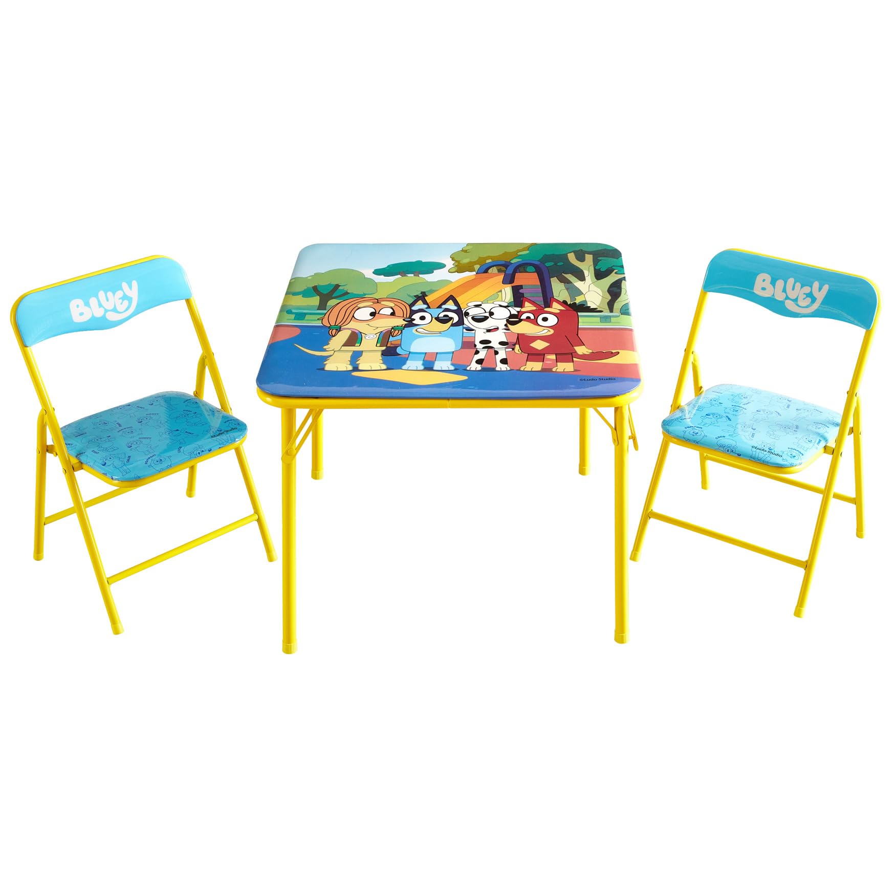 Idea Nuova Bluey 3 Piece Children's Activity Square Table and 2 Folding ...