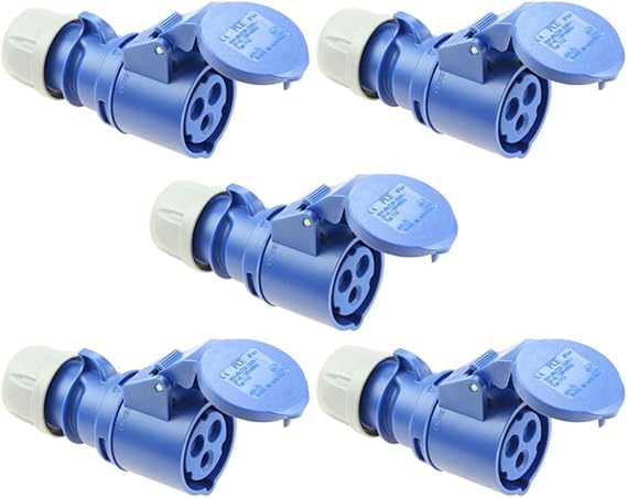 5x 16 AMP PCE Shark Series Sockets 240V 2P+E Single Phase IP44 CEE ...
