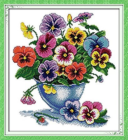 Stamped Cross Stitch Kits Six Color Flower 11
