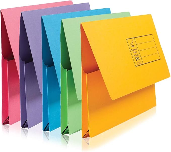Concord Bright Document Wallet Foolscap Assorted Pack: Amazon.co.uk ...