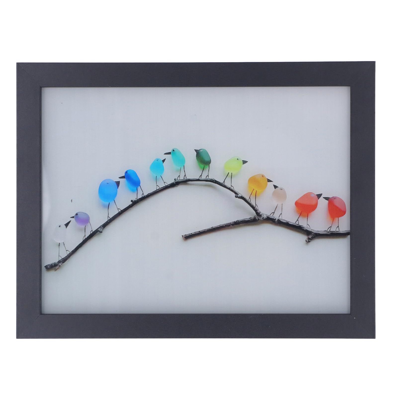 Sunicon Sea Glass Rainbow Birds Photo, Picture of 12 Rainbow Framed Sea ...