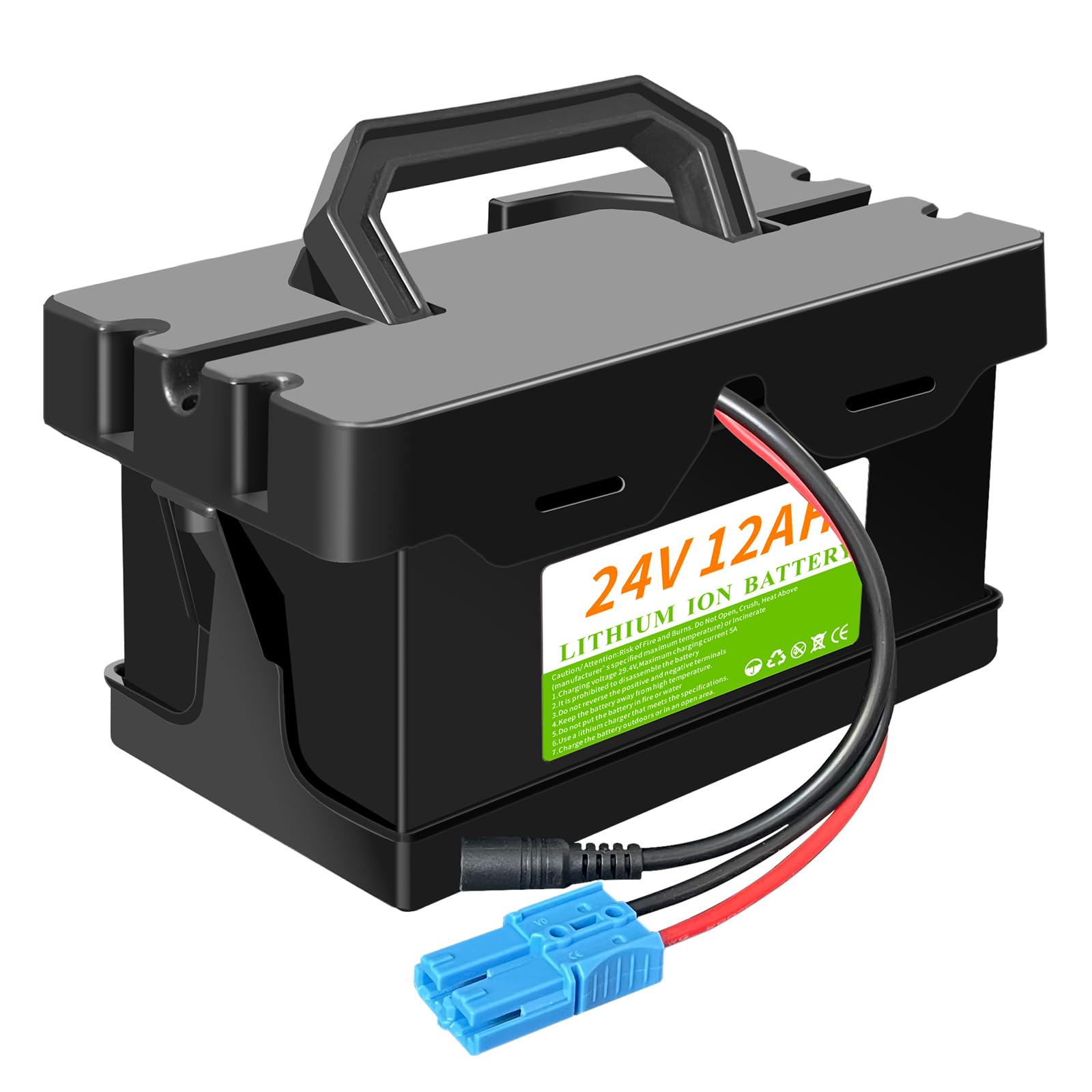 SOLLVIE 24V 12Ah Lithium Battery Replace Lead Acid Battery 12FM7 ...