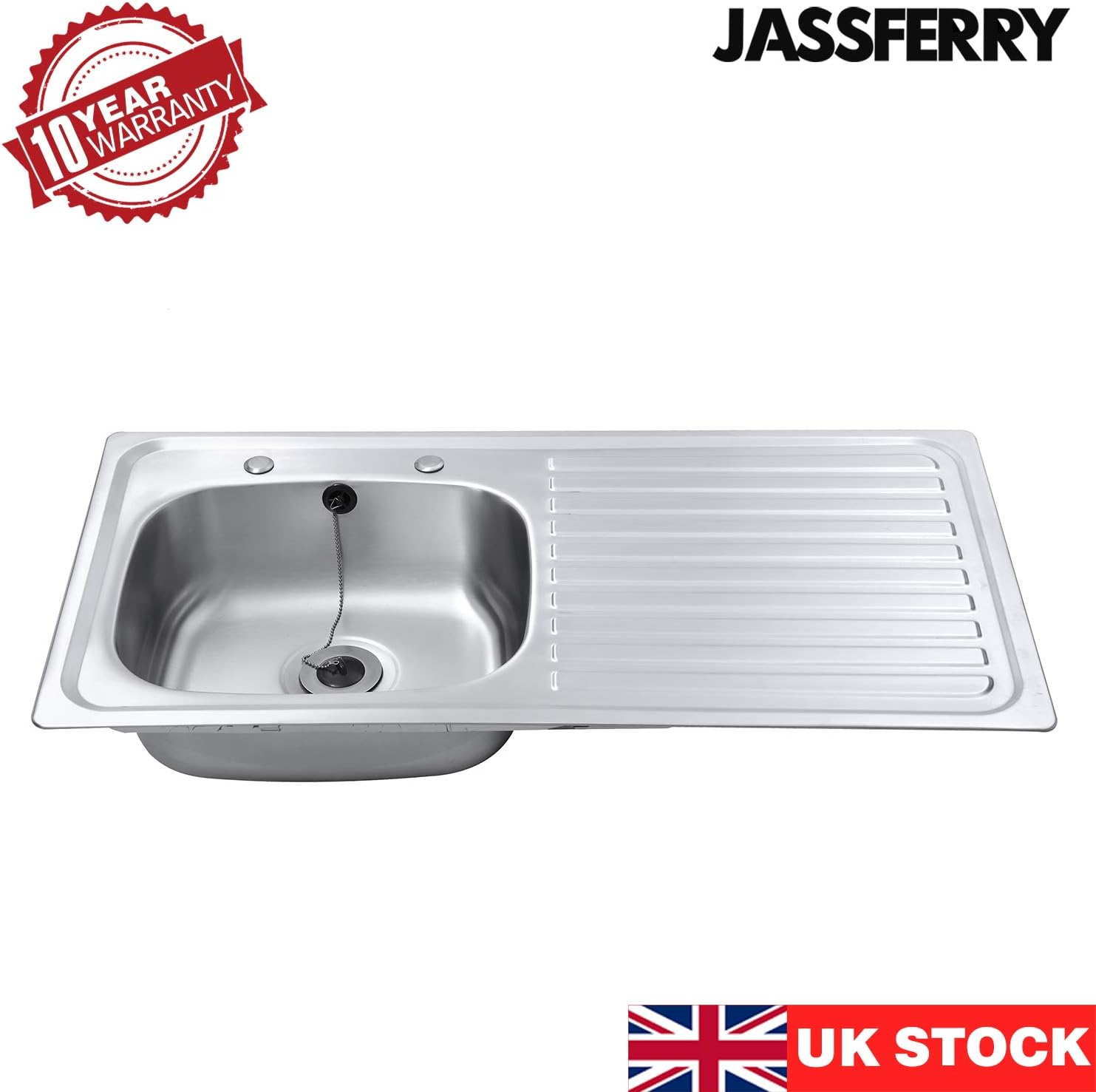 JASSFERRY 930 x 480 mm Two Tap Holes Stainless Steel Kitchen Sinks ...