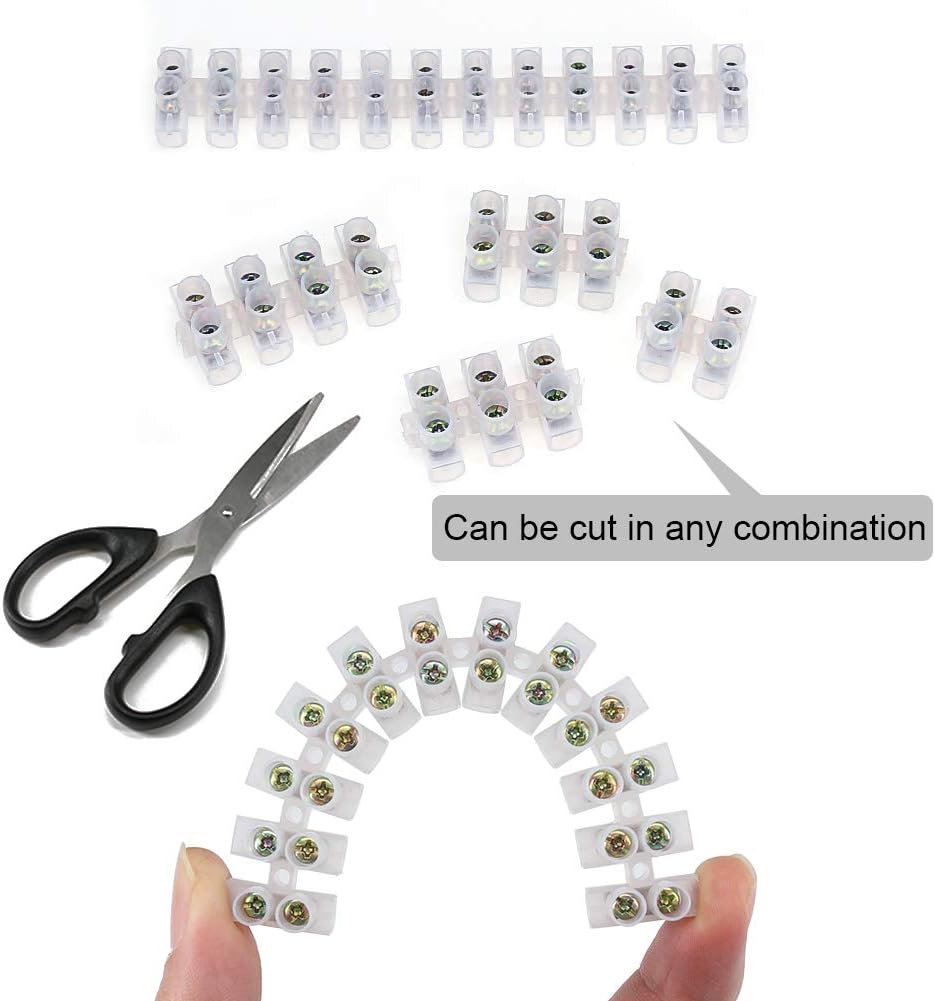 12 Way Electrical Terminal Blocks White Clear Electrical Connector ...