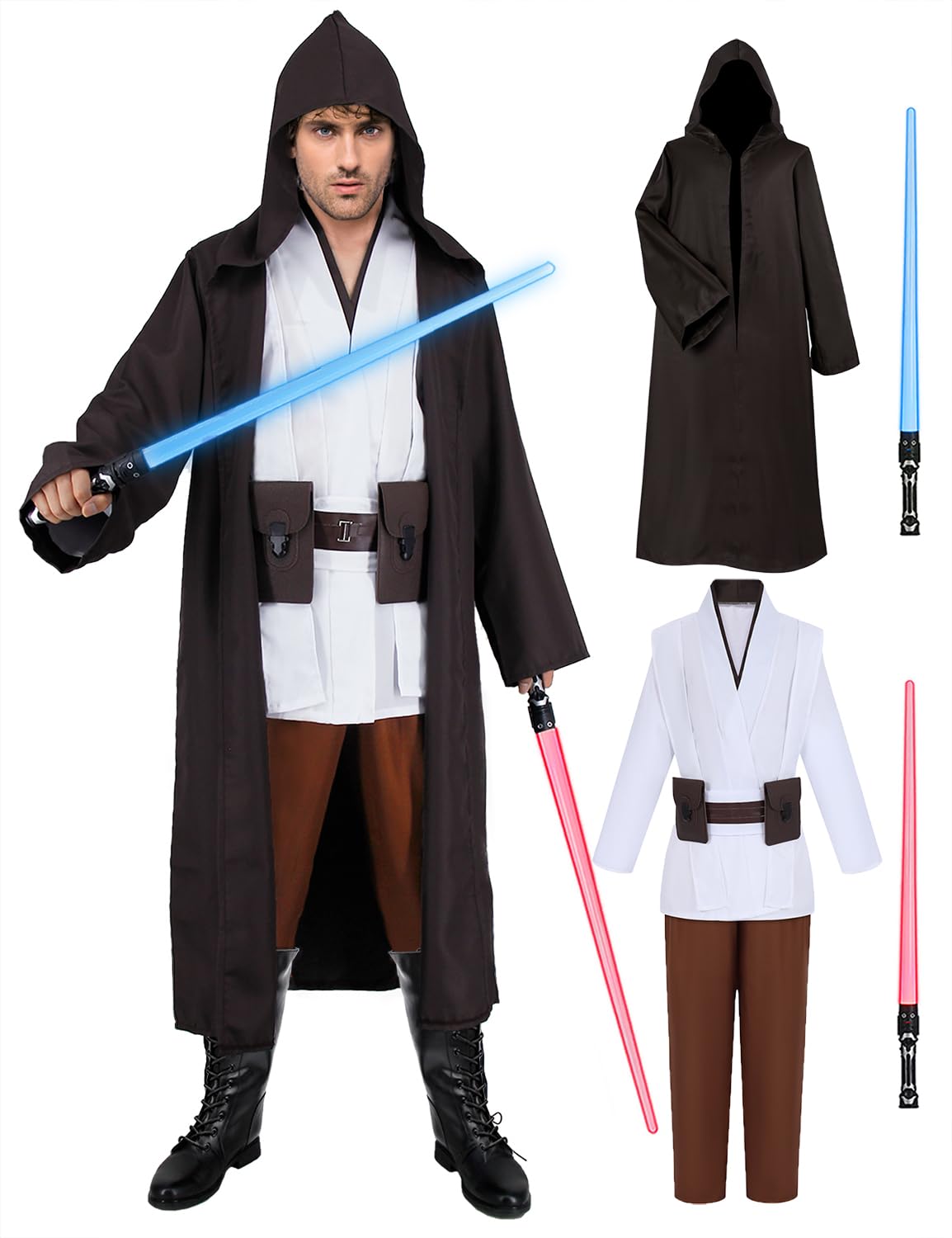 DIYLN Adult Jedi Costume Halloween Costumes for Men Anakin Skywalker ...