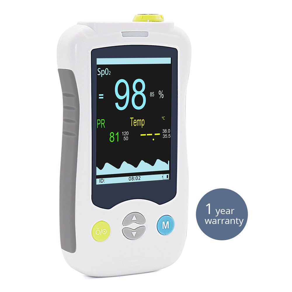 Pediatric Pulse Oximeter 3 In 1 SpO2 PR And Temperature Sensor Handheld ...
