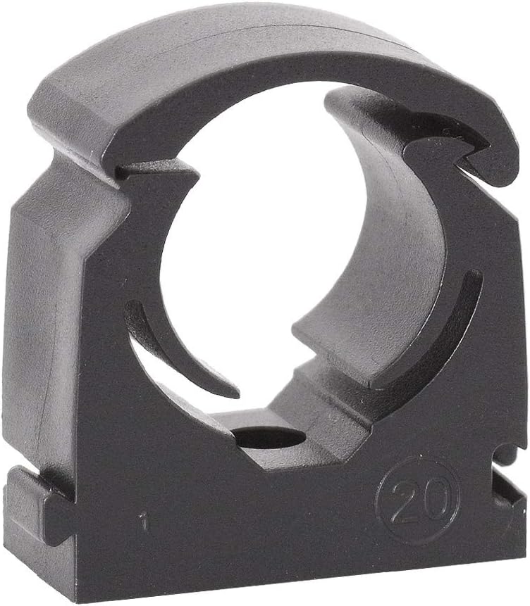 TALON Pack of 20 Single Hinged Pipe Clip - 19mm To 21mm - Black: Amazon ...