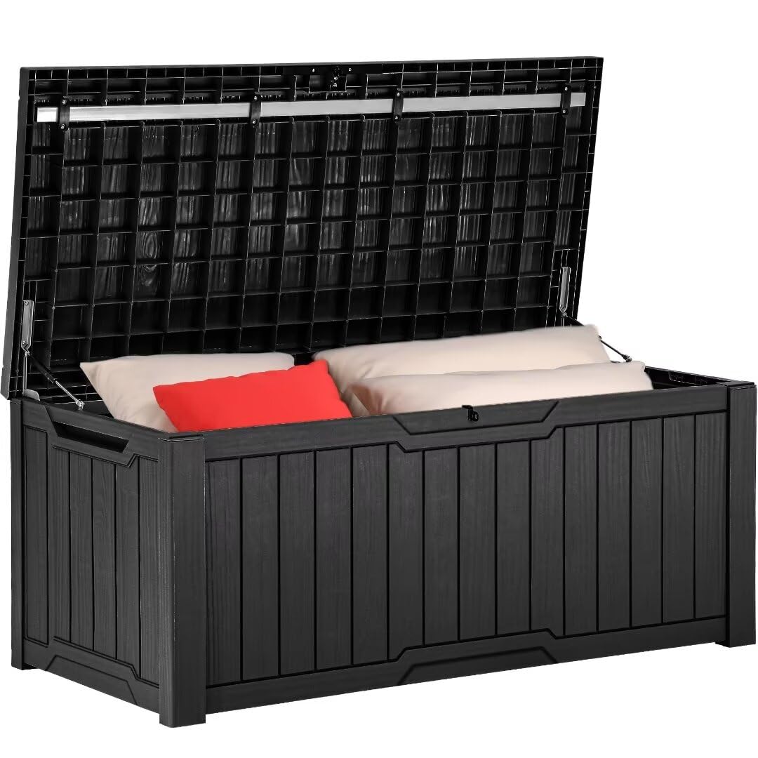 YITAHOME 120 Gallon Outdoor Storage Deck Box, Large Resin Patio Storage ...