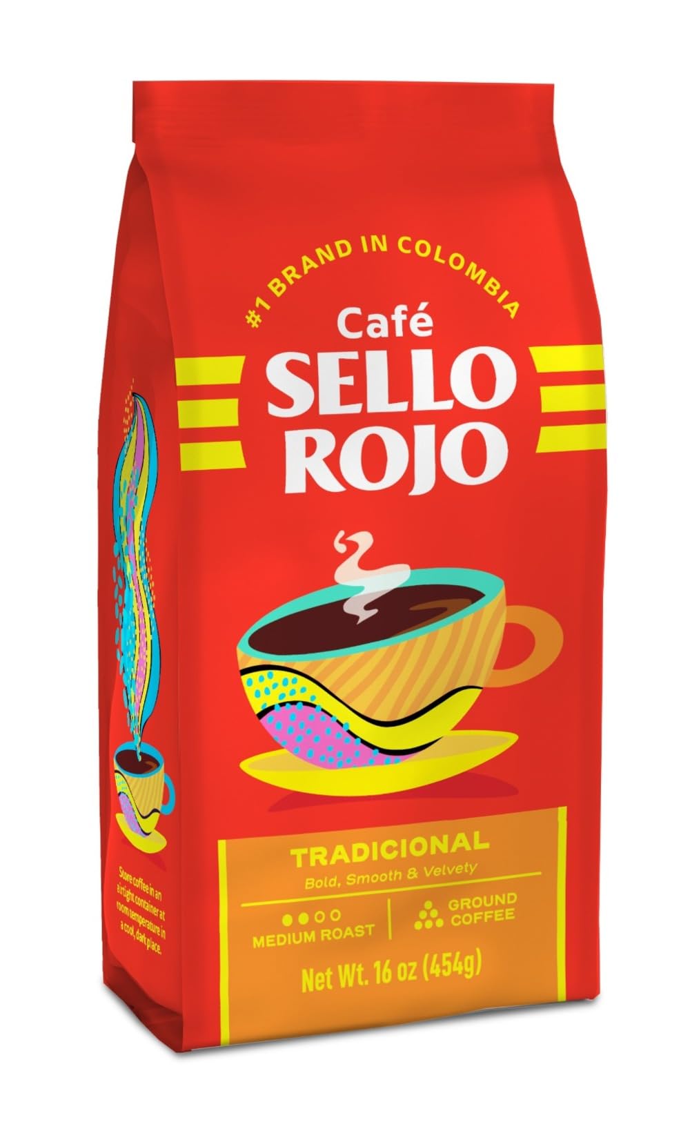 Sello Rojo, Tradicional Medium Roast Ground Coffee Bag, 16 oz for sale ...