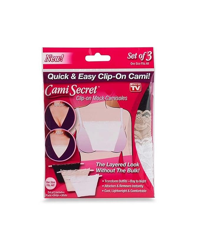 Cami Secret Clip On Mock Camisoles set of 3,Modesty Panel for Office ...