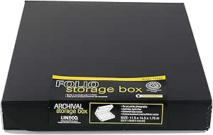 Amazon.com: Lineco Folio Storage Box. Archival Clamshell with Metal Edge Boxboard, 11 x 14 x 1. ...