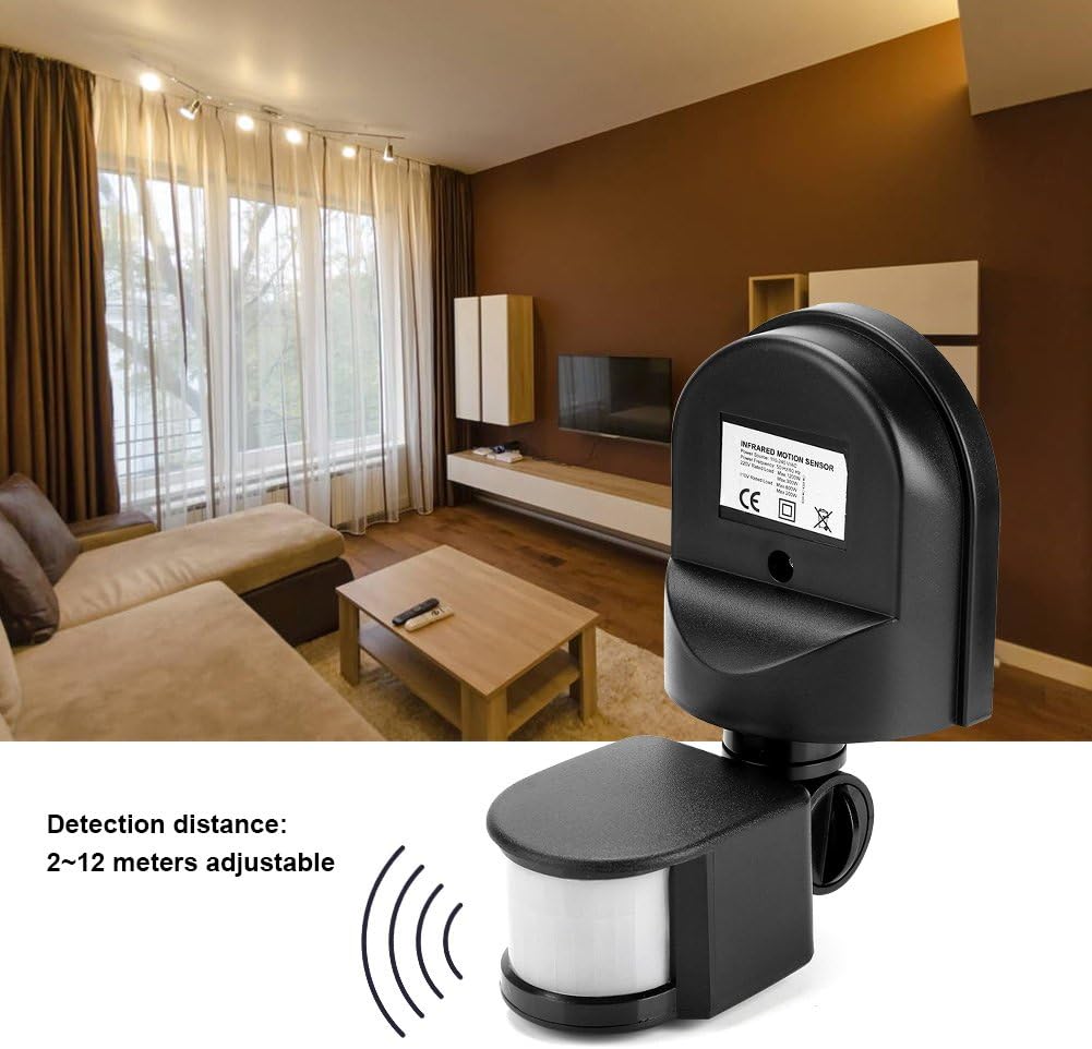 PIR Sensor Switch, Outdoor IP44 Waterproof Adjustable PIR Body Motion ...