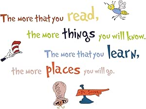 Amazon.com: Buiory Removable Colorful Dr. Seuss Inspirational Quotes ...