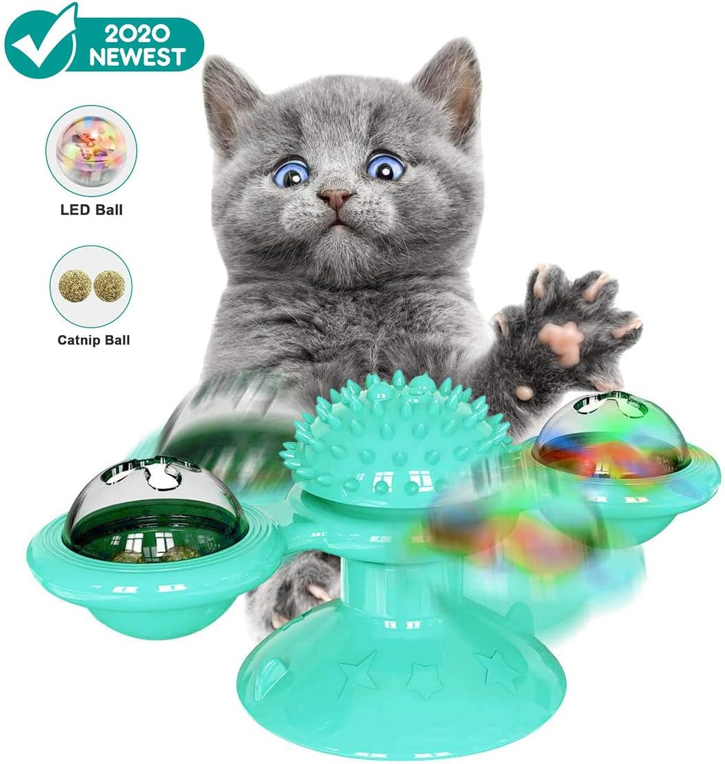 Нсрet Windmill Cat Toy, Interactive Teasing Cat Toy, Windmill Turntable ...
