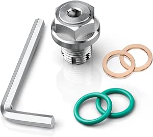 Amazon.com: DEEFILL M12.1-1.75 x 15mm Oversize Piggyback Oil Drain Plug, Stainless Steel Self ...