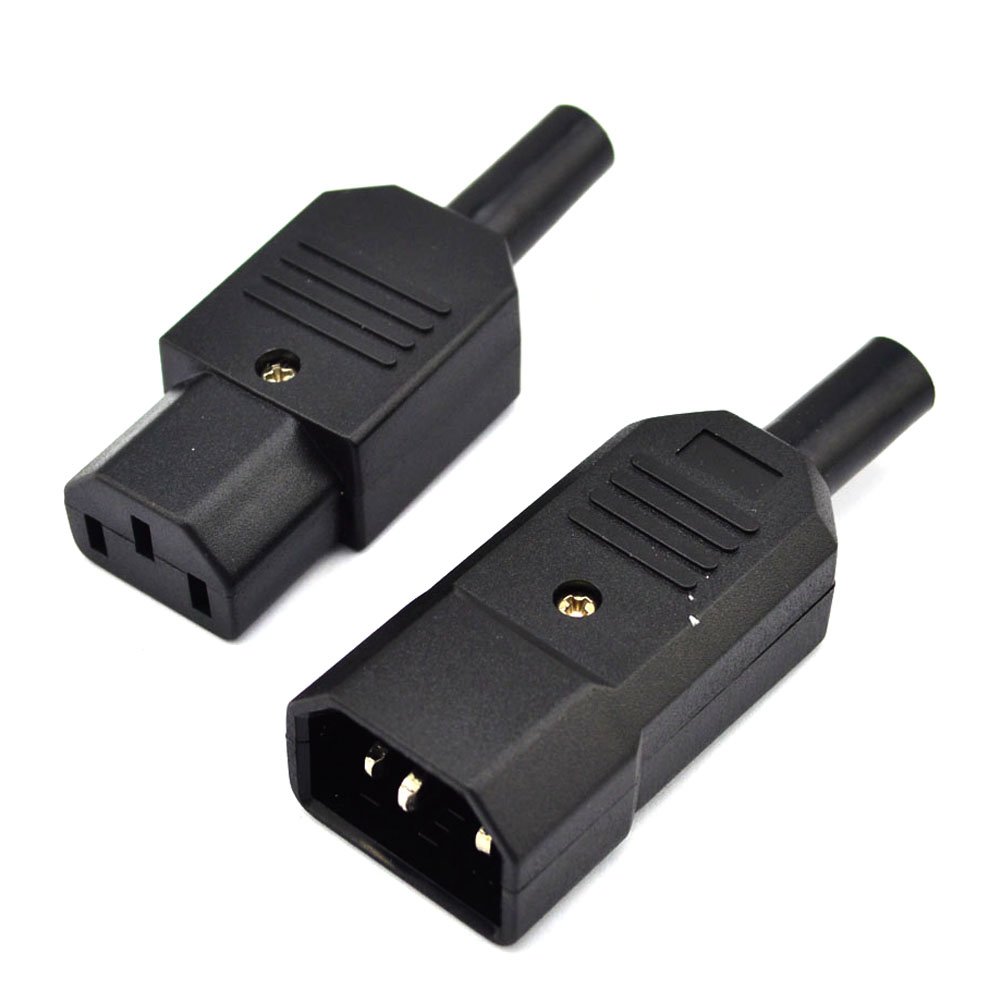 Buy 3pin Ac Power Plug 250v IEC 320 C14 Power Socket Male Plug Female ...