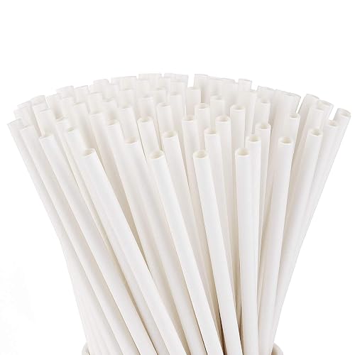 ALINK 100 White Paper Straws Bulk, Biodegradable Drinking Straw for ...