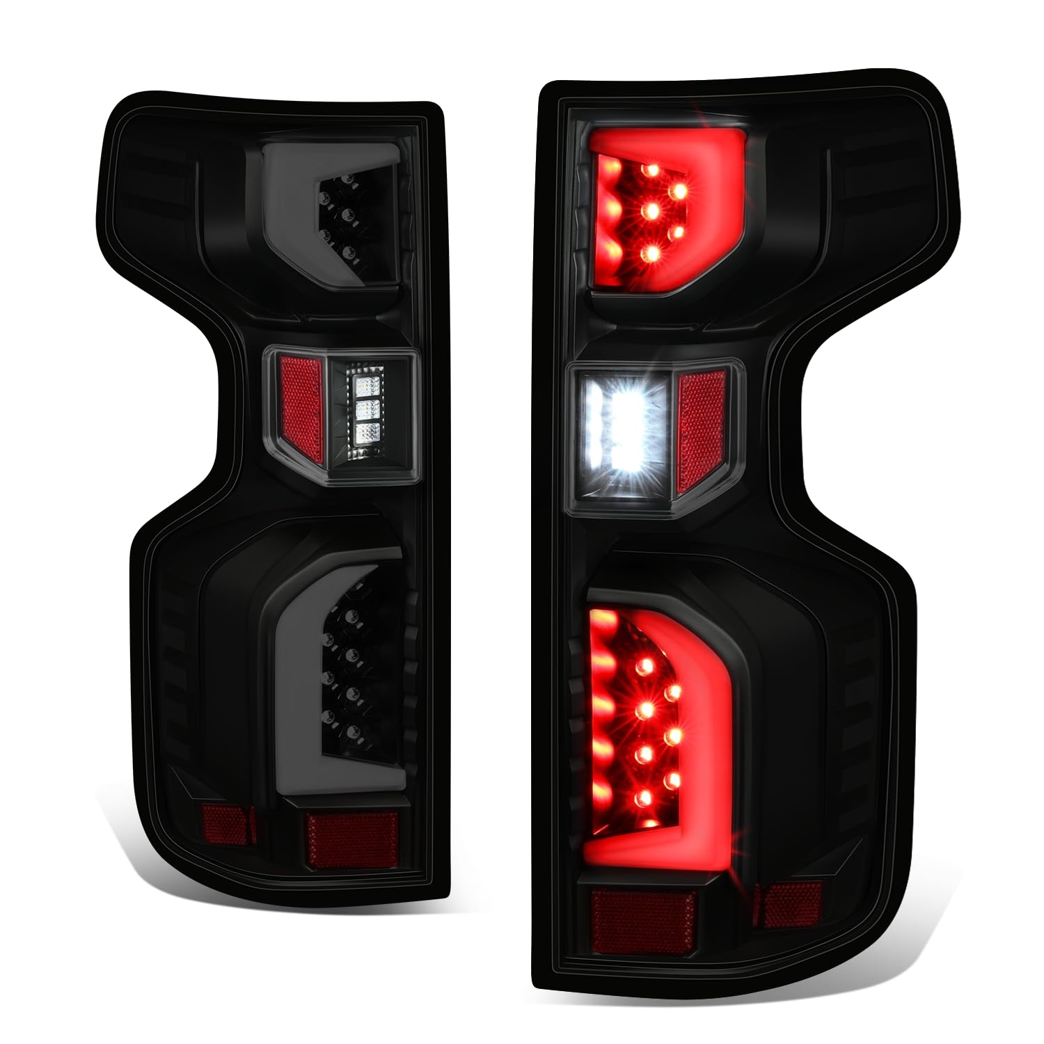 Auto Dynasty Rear Red LED DRL Tail Lights Brake Lamps with Reverse ...