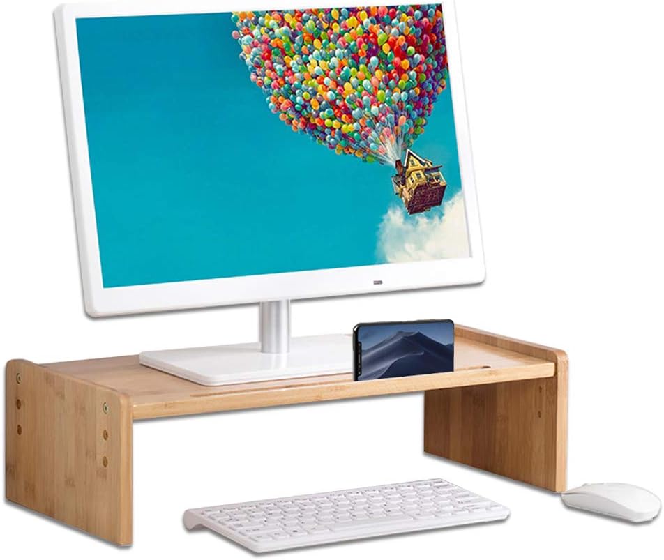 Bamboo Monitor Stand Riser,Anti-Slip Monitor Mount: Amazon.co.uk ...
