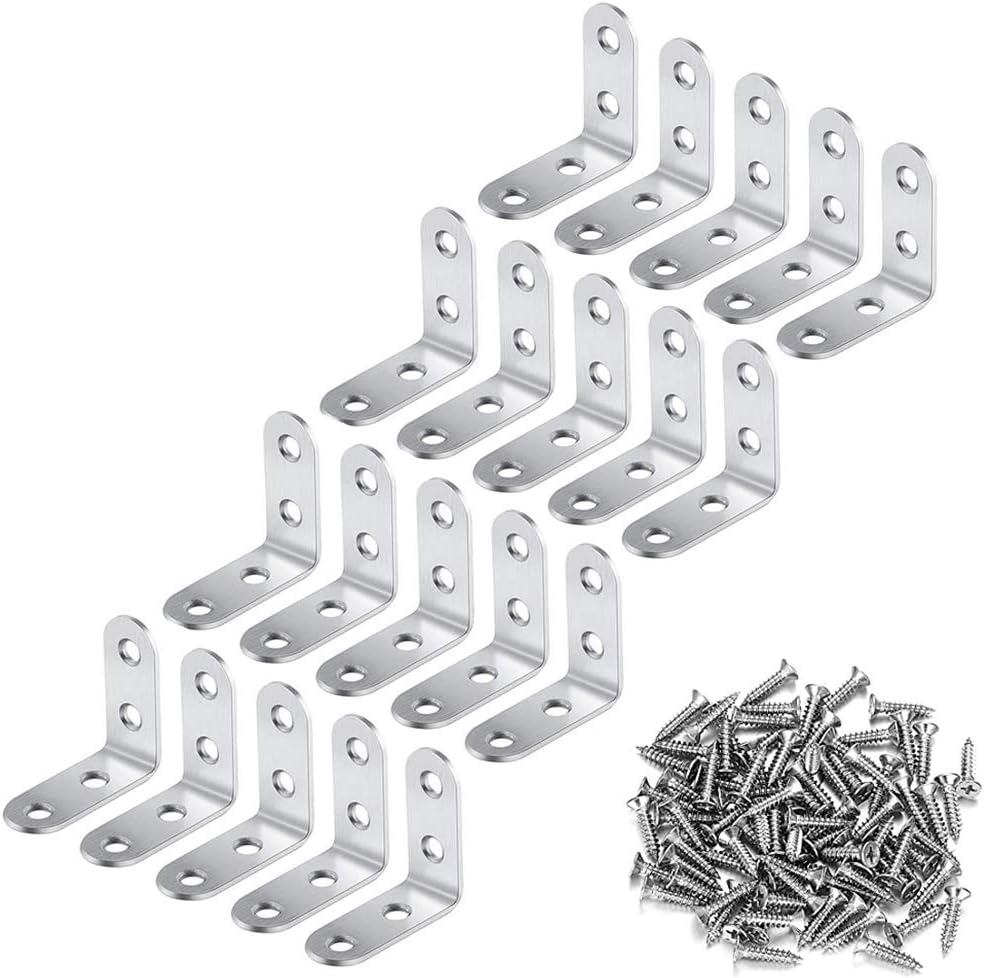 Eckwinkel mit 80 Schrauben, silberfarben, 90 Grad rechtwinklig ...