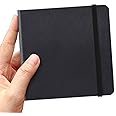 Amazon.com: 5" x 5" Square Handy Pocket Hardcover PU Leather Sketchbook ...