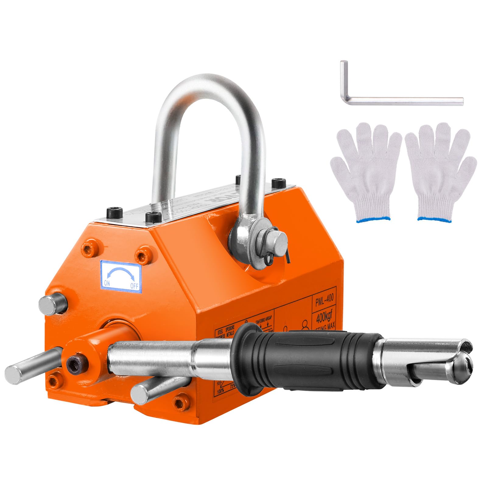 VEVOR Magnetic Lifter, 880 lbs/400 kg Pulling Capacity, 2.5 Safety ...