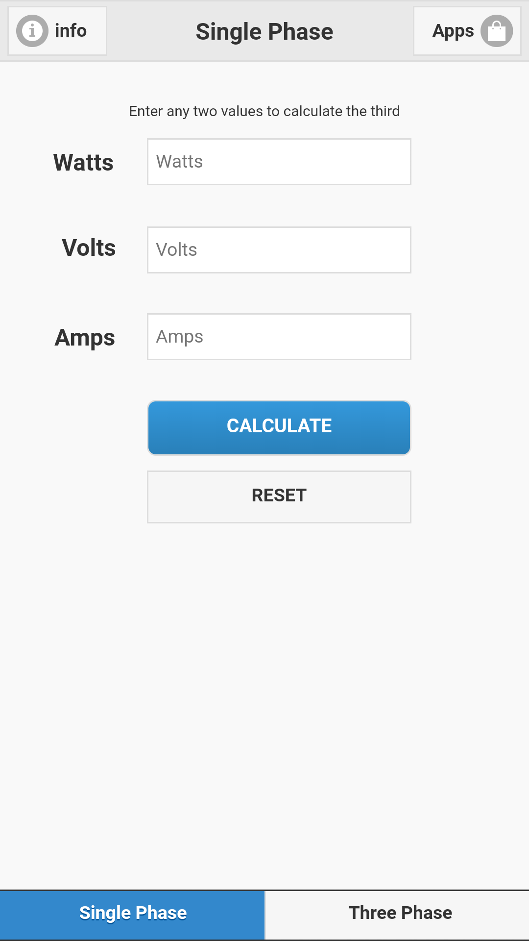 Watts Amps Volts Calculator:Amazon.com:Appstore for Android