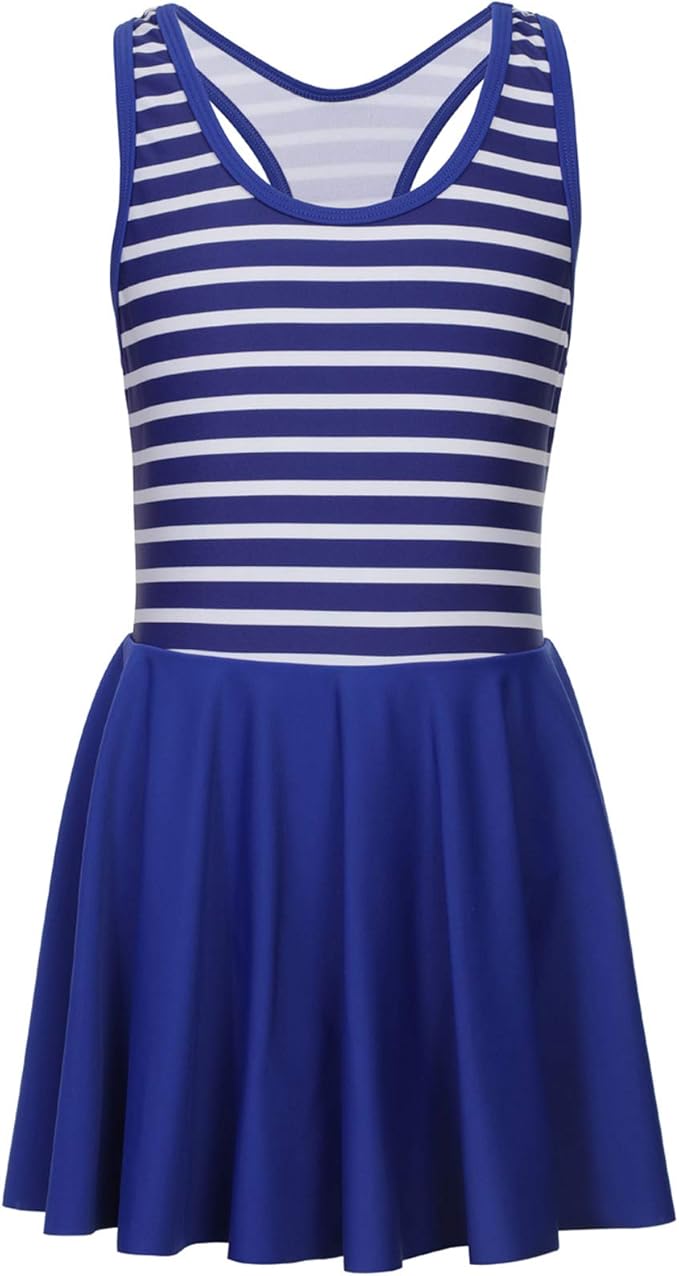 iDrawl Girls Skirted Swimming Costume Adorable Colorful One Piece ...