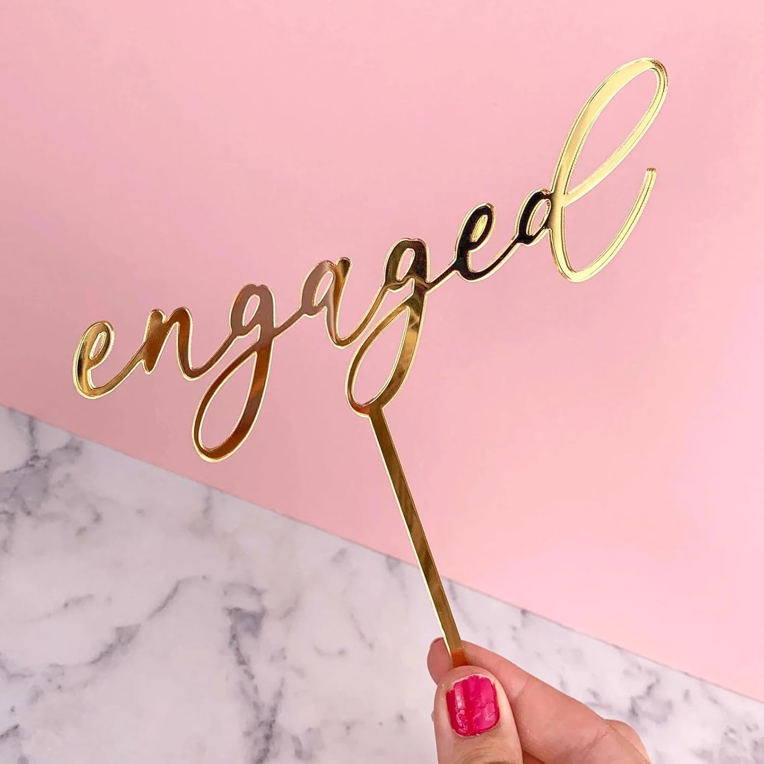 Just Engaged Cake Topper,We're Engaged Cake Pick Engagement Party ...