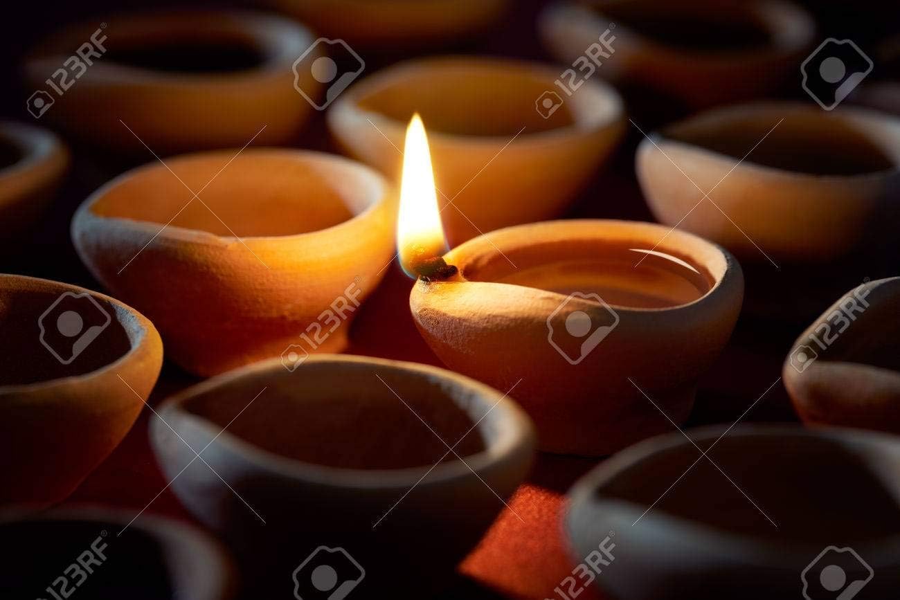 INDIANBEAUTIFULSTORE 15 Set with Cotton Wicks Diya Clay Pot,Diwali ...