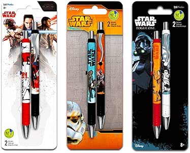Amazon.com : Star Wars Pen Set, 5 Pc -- 4 Deluxe Star Wars Pens and 1 ...