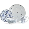 Amazon.com | Portmeirion Home Blue Indigo Dinnerware Set | 16 Piece ...