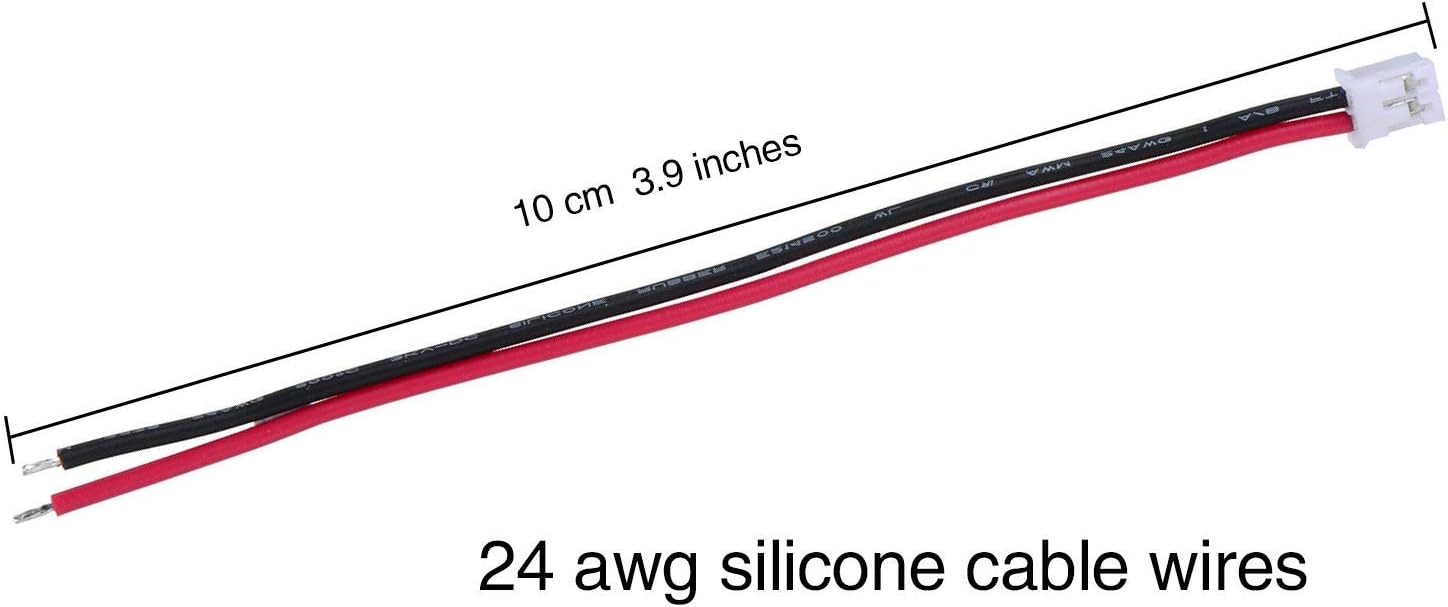 GTIWUNG 20 Sets Mini Micro Jst 2.0 Ph 2-Pin Connector Plug Male with 100mm Cable & Female ...