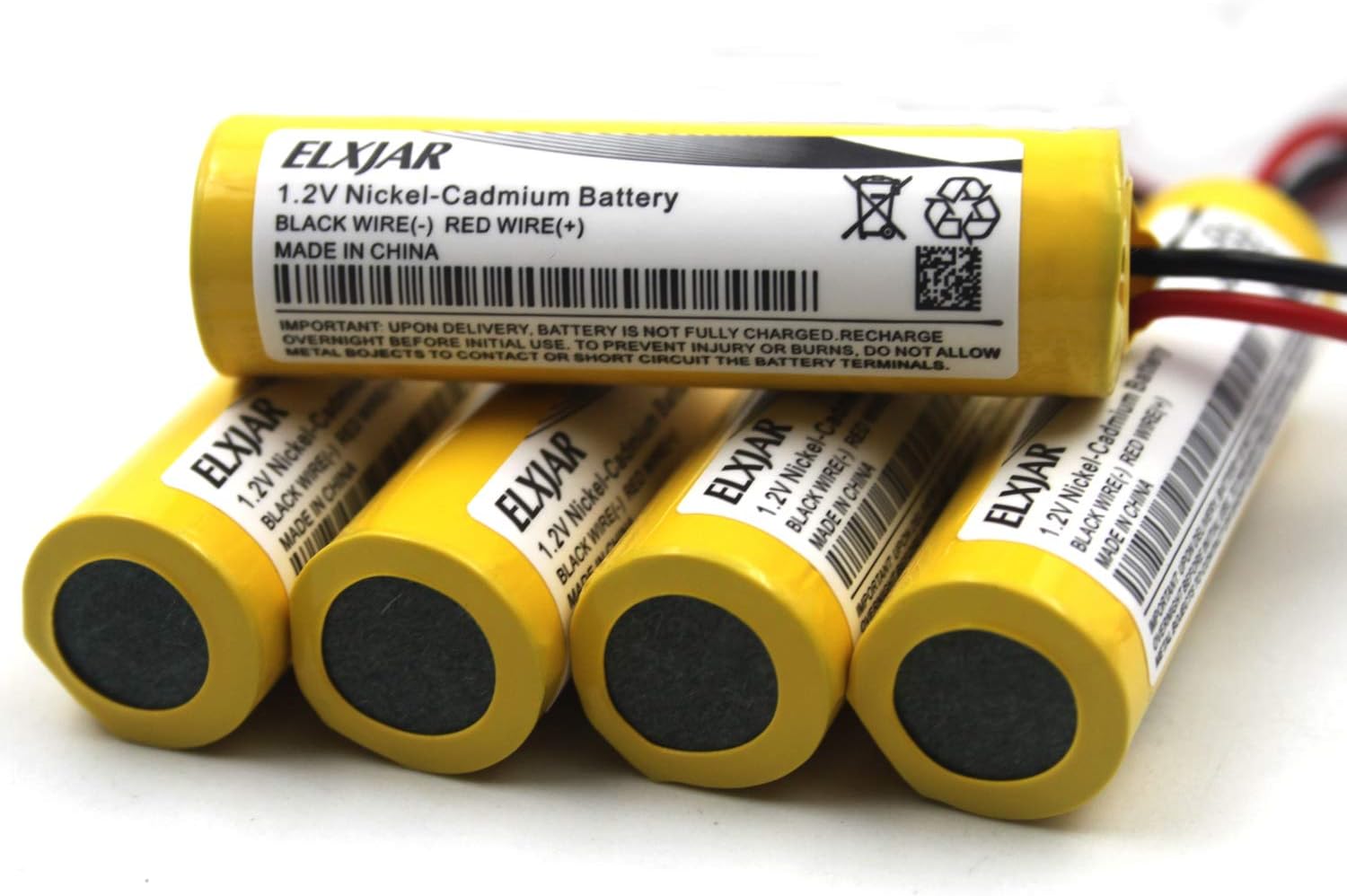 (5-Pack) 1.2V 900mAh Exit Sign Emergency Light NiCad Battery ...