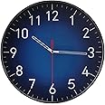 Amazon.com: Wall Clock Blue 12 Inch,Modern Round Silent Non-Ticking ...