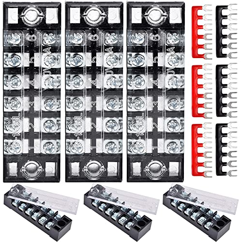 Terminal Blocks 6 Position 12PCS 6 Set, Screw Terminal Block Dual Row ...