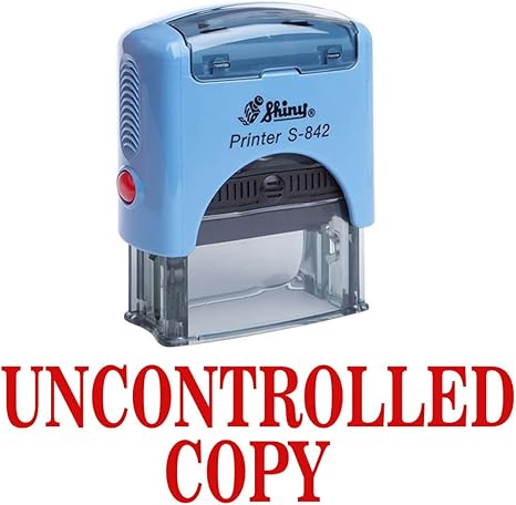 Amazon.com : UNCONTROLLED Copy Self Inking Rubber Stamp Custom Shiny Office Stationary Stamp ...