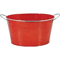 Amazon.com: Twine Big Red Ice Bucket - Galvanized Metal Drink Beverage ...